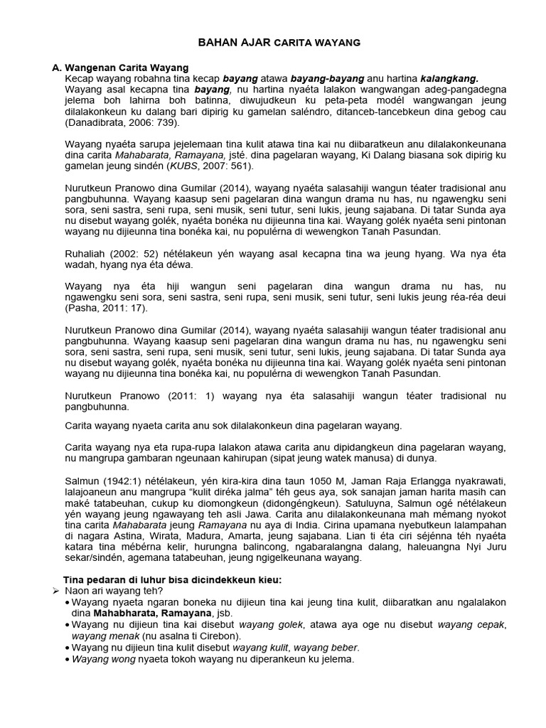 Bahan Ajar Carita Wayang | PDF