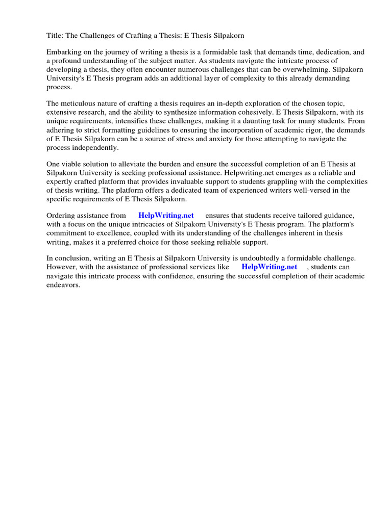 E Thesis Silpakorn | PDF | Career & Growth | Business