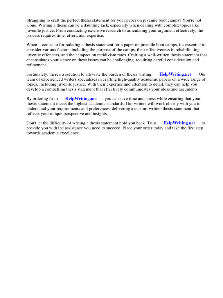 Crafting Thesis Statements on Boot Camps | PDF | Career & Growth | Wellness