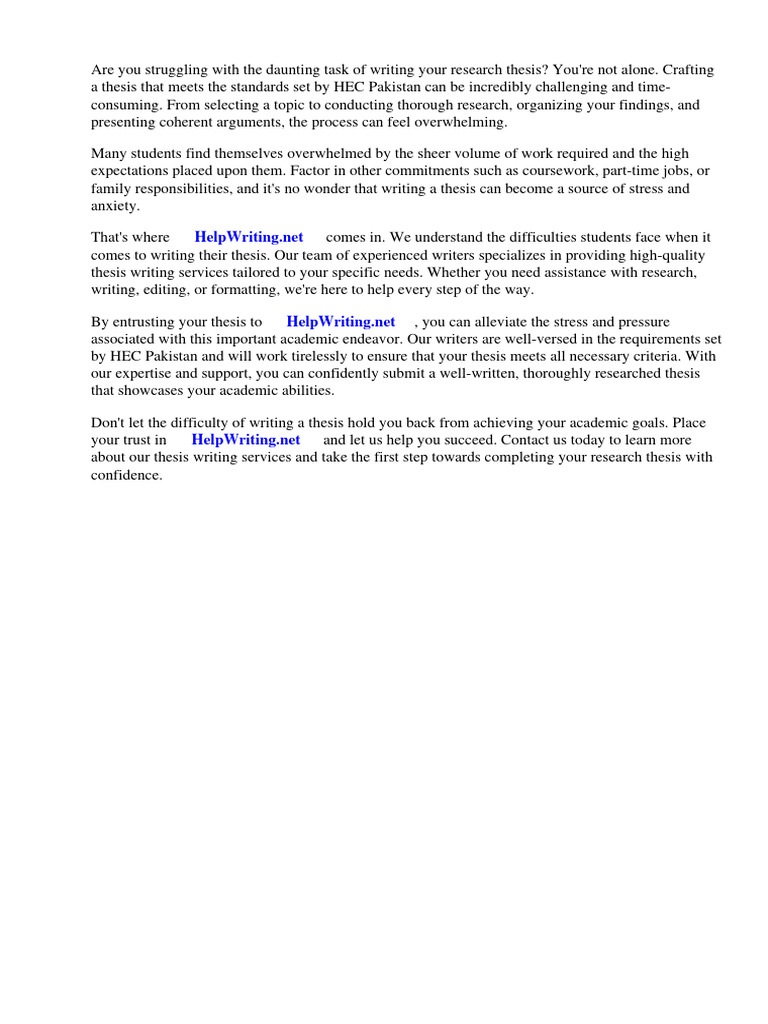 Hec Pakistan Research Thesis | PDF