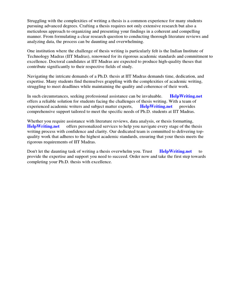 Iit Madras PHD Thesis PDF | PDF