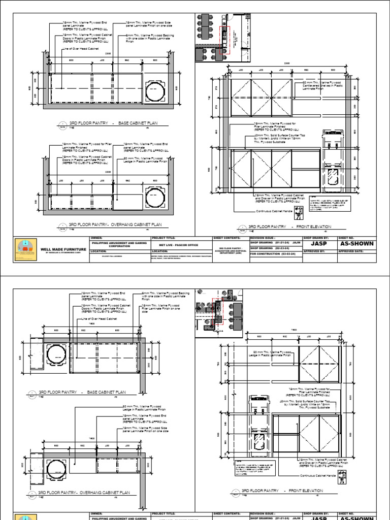 PAGCOR Office Pantry Designs | PDF | Cabinetry | Countertop