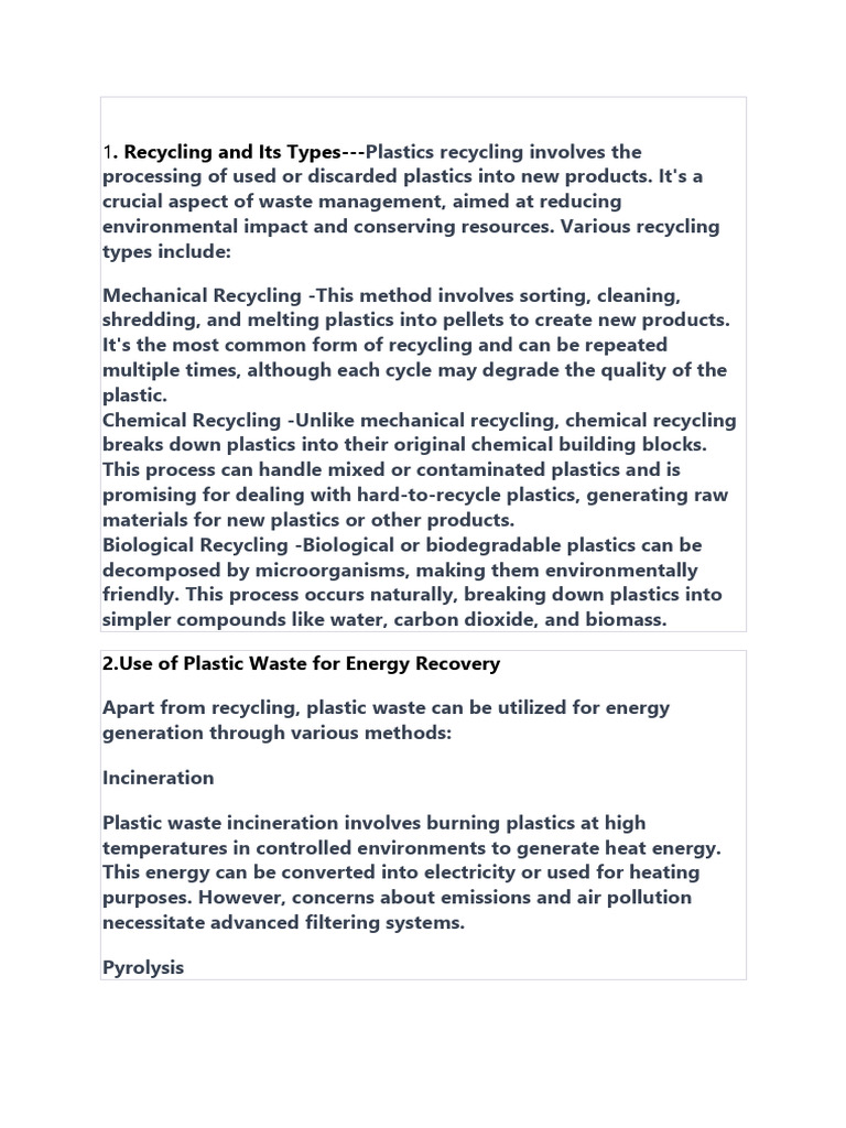 Recycling Notes | PDF | Waste Management | Recycling