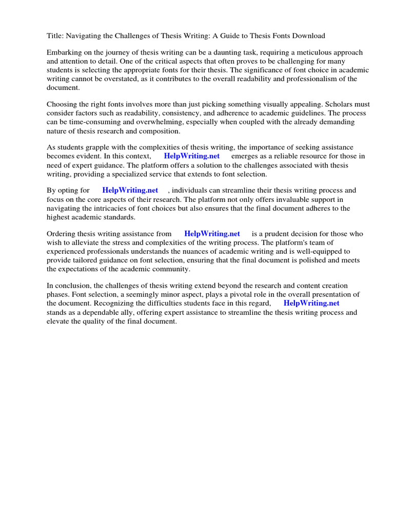 Thesis Fonts Download | PDF | Typefaces | Thesis