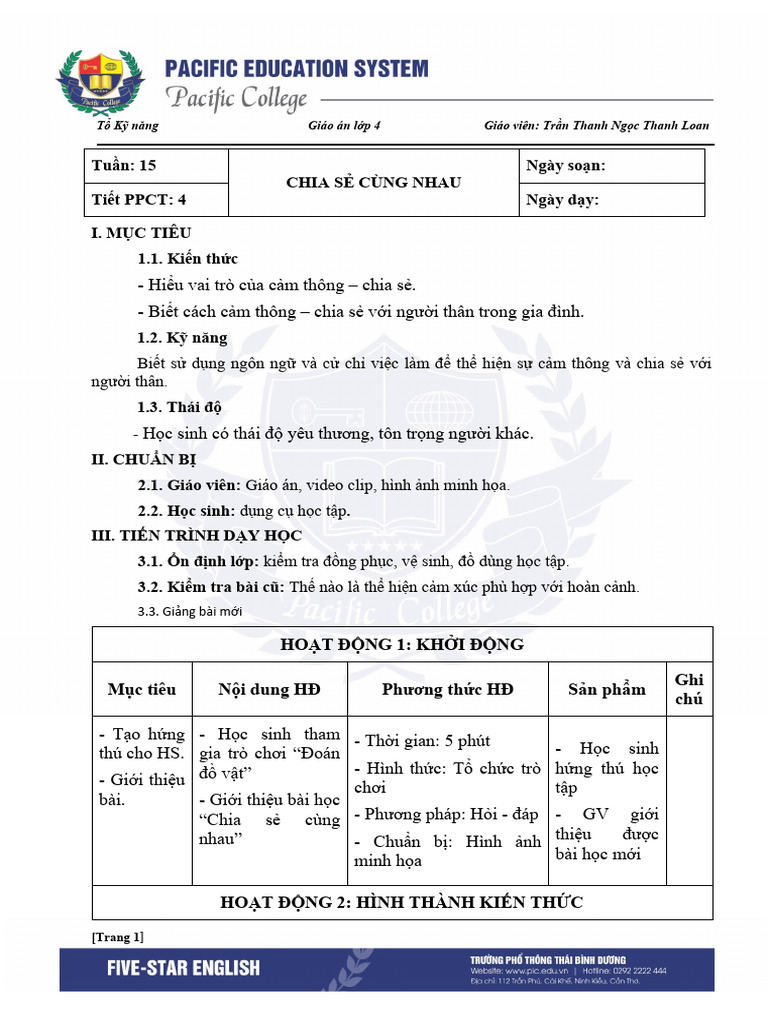 Tuan 15 - Chia Se Cung Nhau | PDF