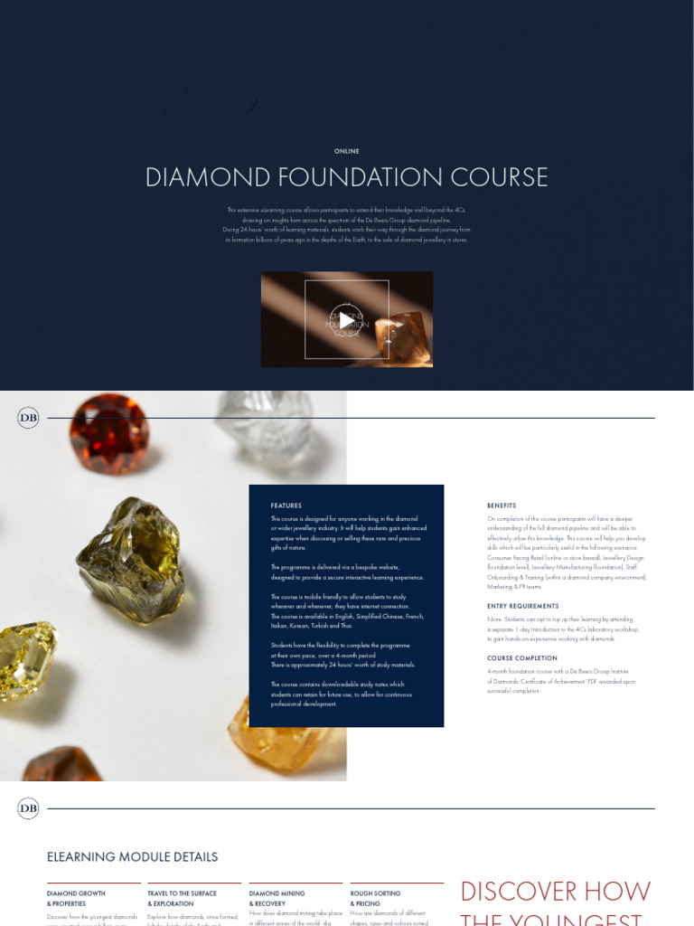 Diamond Foundation Course Brochure | PDF | Diamond | Mining