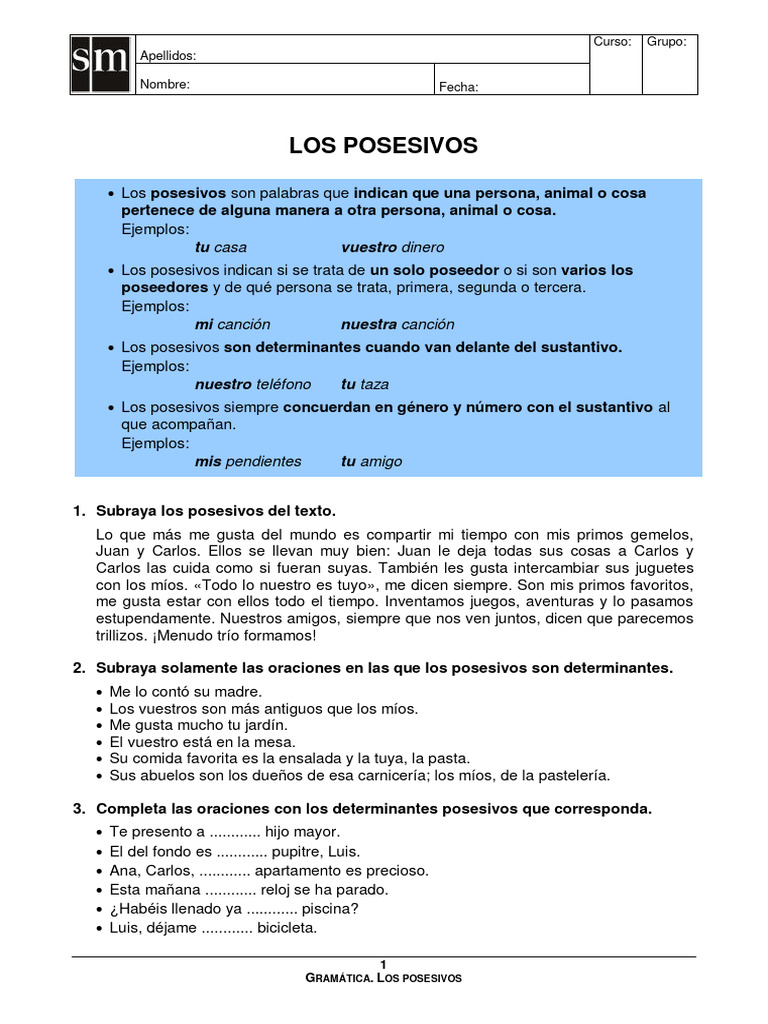 Posesivos | PDF | Derecho