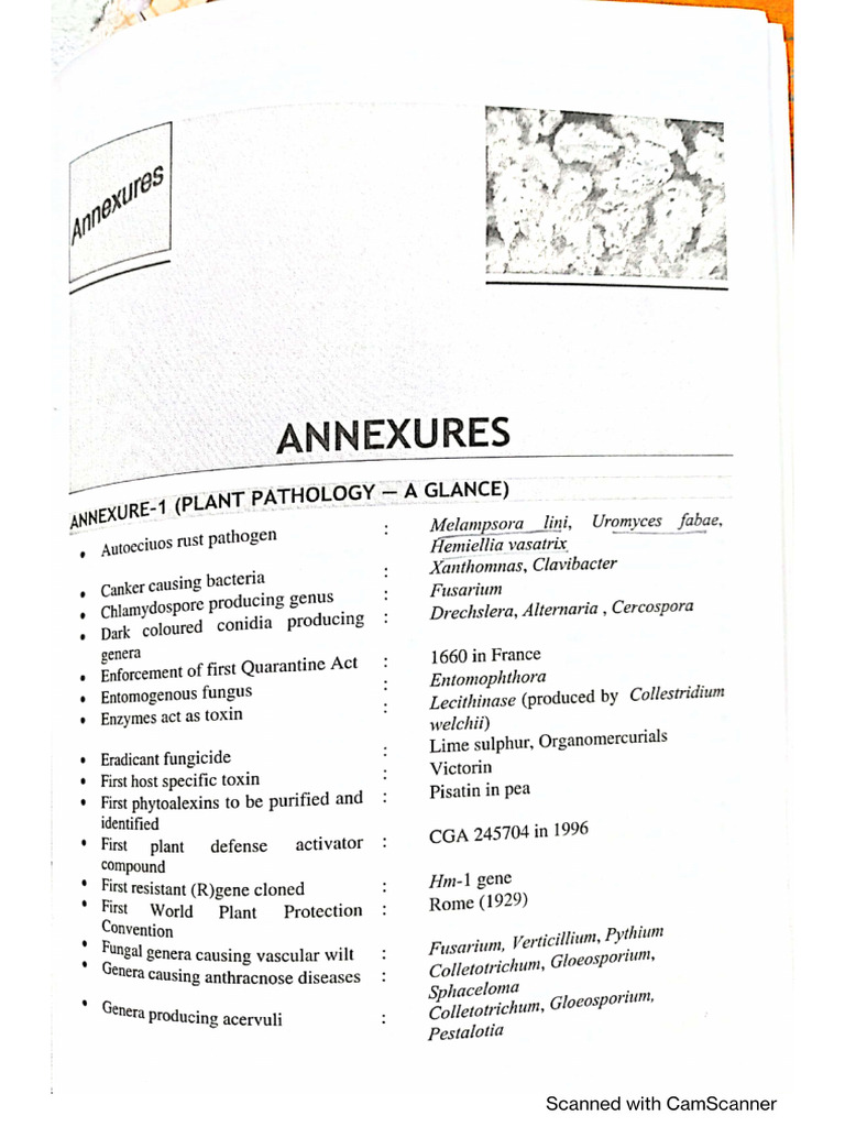 Plant Pathology Annexures | PDF