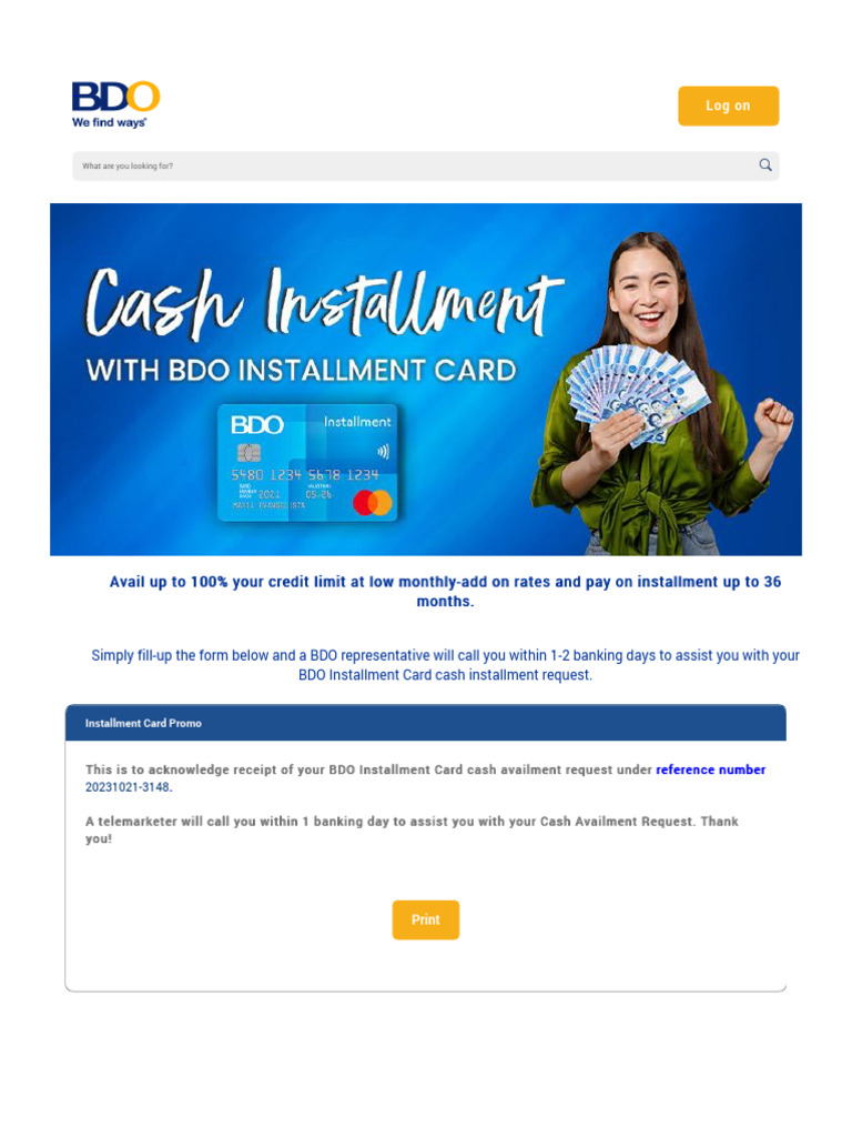 Installment Card Promo - Home | PDF