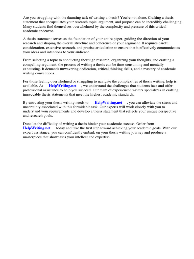 Paragraph Thesis Statement Examples | PDF | Essays | Thesis