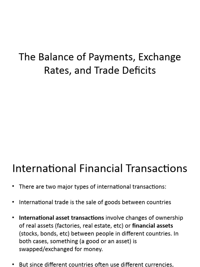 The Balance of Payments, Exchange | PDF | Exchange Rate | Balance Of ...