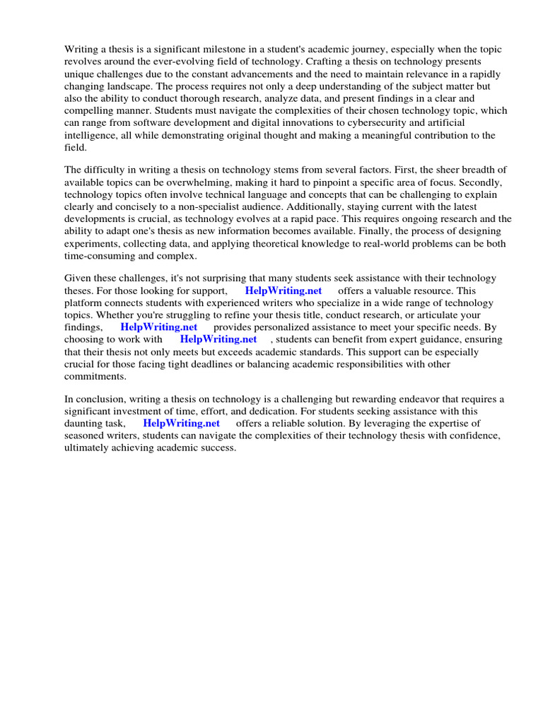 Sample Thesis Title About Technology | PDF | Art