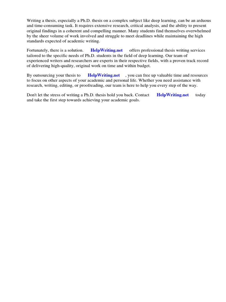 Deep Learning Thesis Writing Support | PDF | Deep Learning | Artificial Neural Network