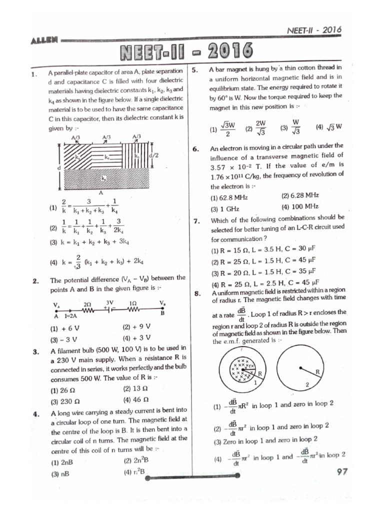 Neet - Ii 2016 | PDF