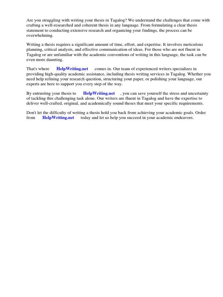 Ano Tagalog NG Thesis | PDF | Tagalog Language | Linguistics