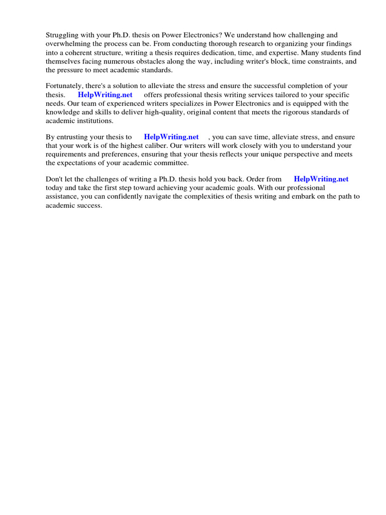 Phd Thesis Power Electronics Pdf Power Electronics Thesis