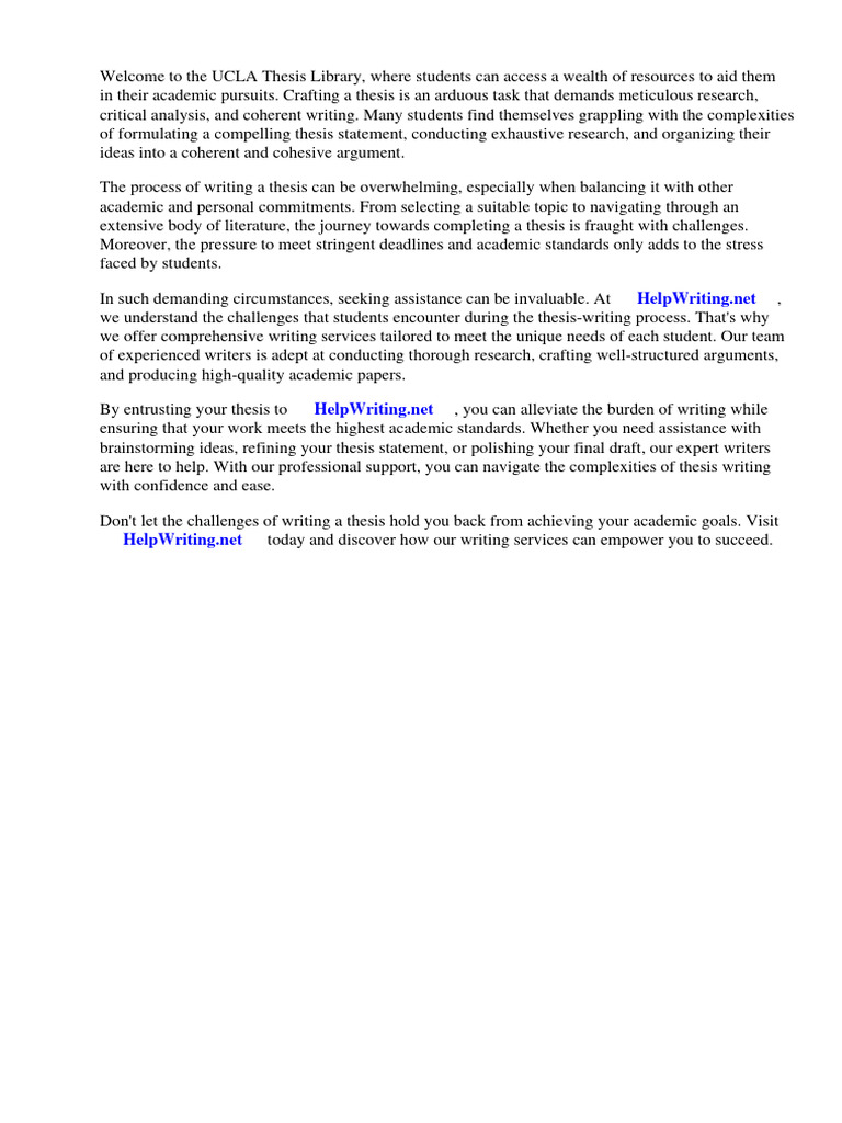 Ucla Thesis Library | PDF | Libraries | Librarian