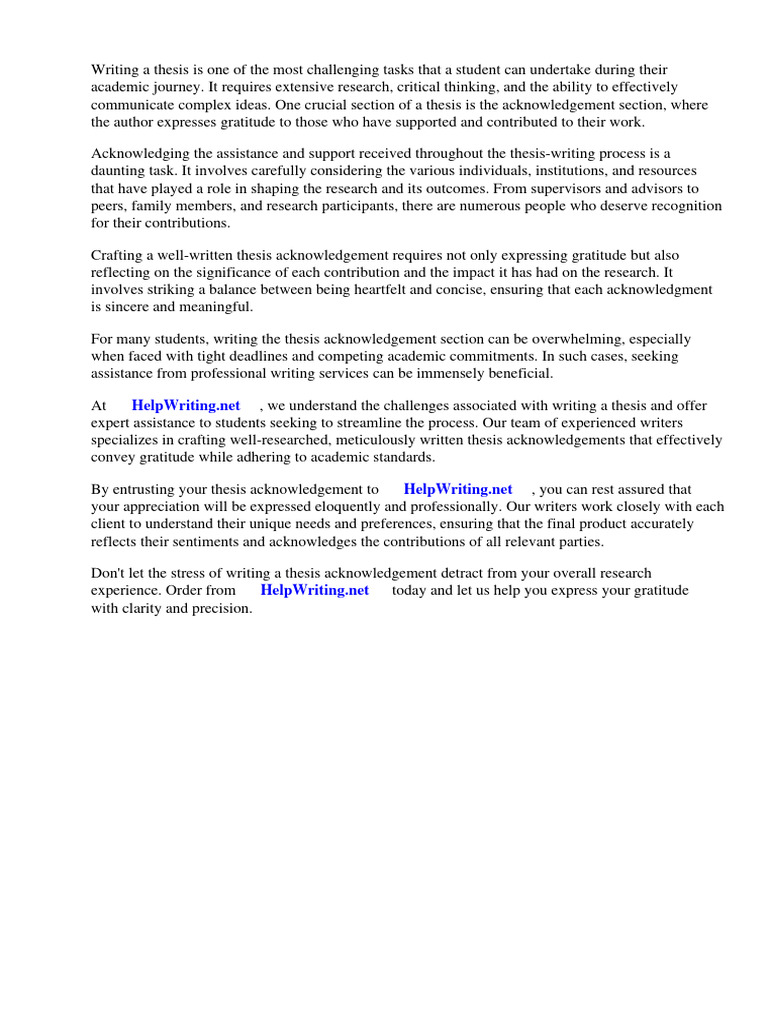 Thesis Acknowledgement PDF | PDF | Thesis