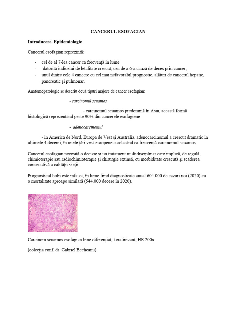 Cancerul Esofagian | PDF