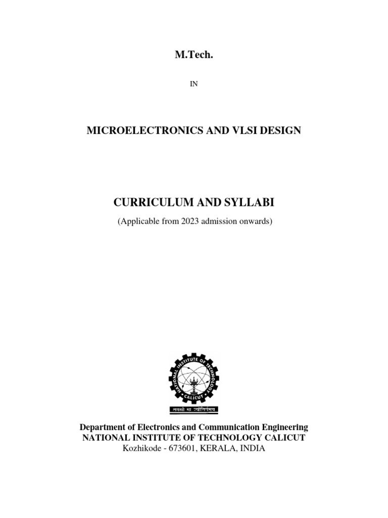 2023 Onwards Eced Microelectronics and Vlsi Design Syllabus - 0 | PDF ...