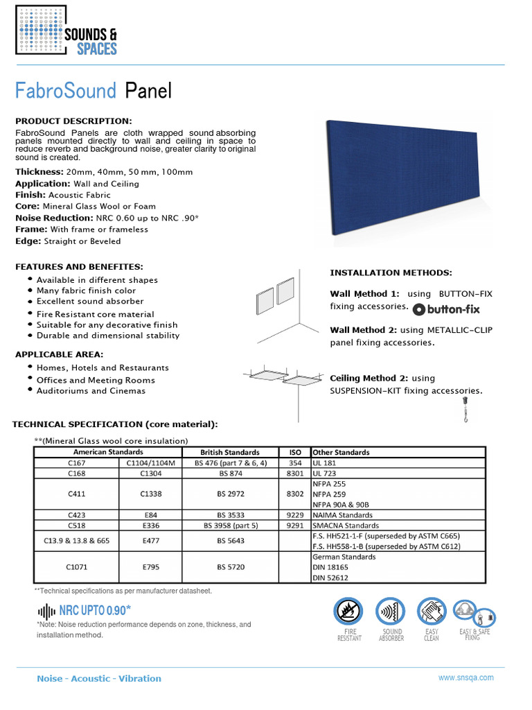 FabroSound Panel TDS | PDF