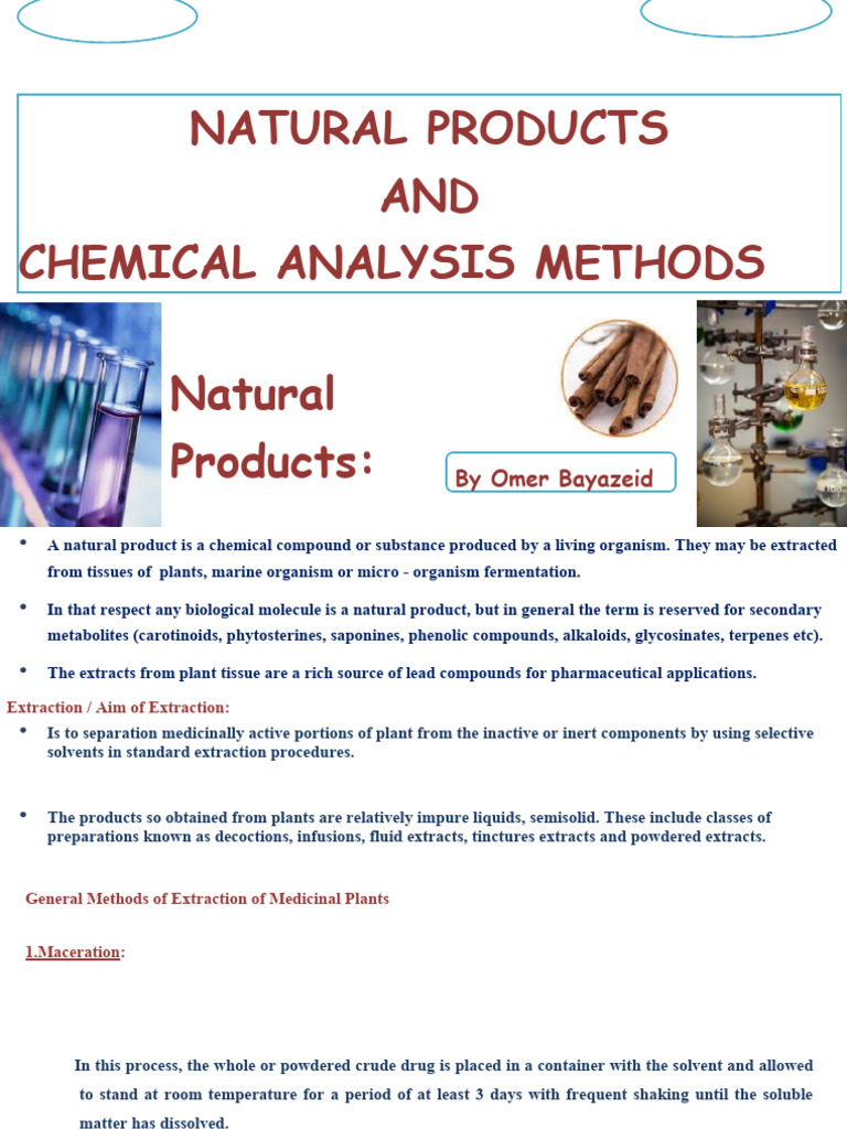 Natural Products and Chemical Analysis Method | PDF | Thin Layer ...