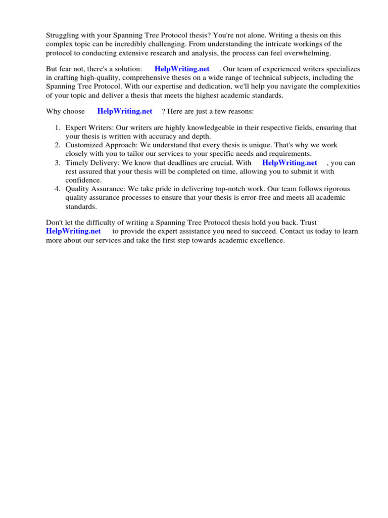 Spanning Tree Protocol Thesis Download Free Pdf Network Switch Telecommunications