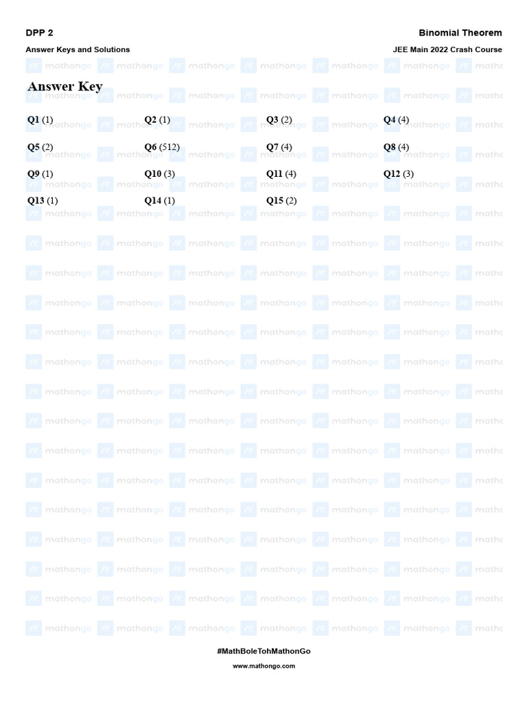 dpp2 Sol | PDF | Teaching Methods & Materials