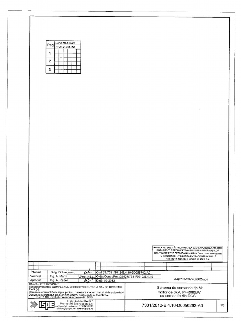 3-Schema de Comanda Tip M1 Motor de 6kV, P4000kW Cu Comanda D | PDF