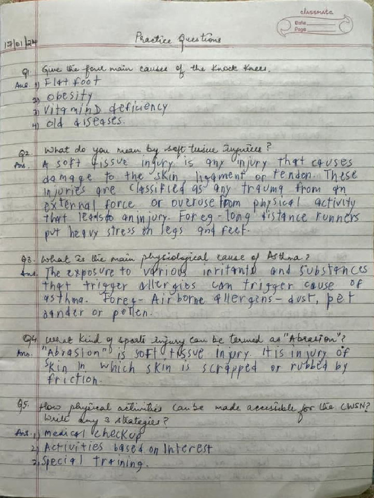 P.ed Extra Ques Ans MADHUR GOEL | PDF