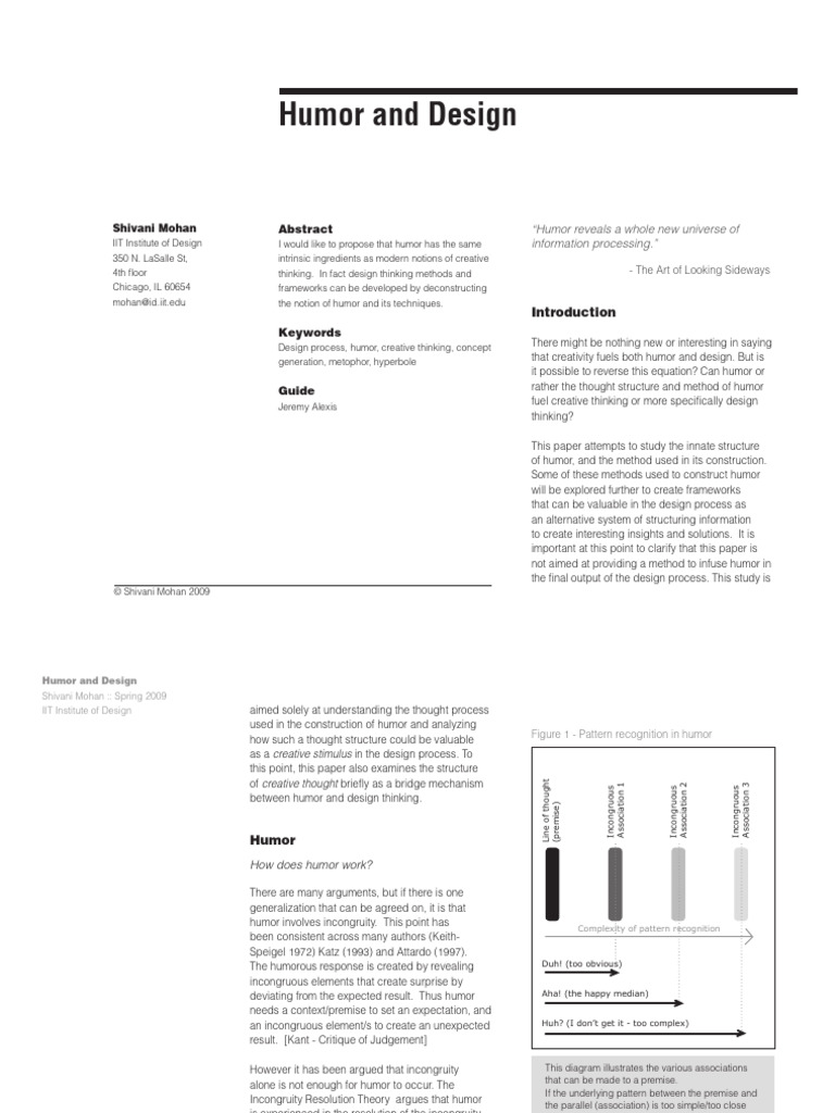 Humor and Design | PDF | Thought | Design Thinking