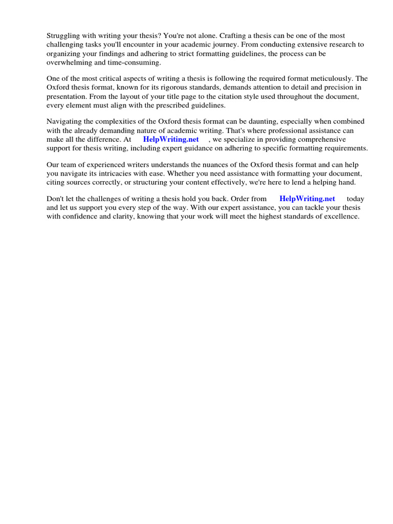 Oxford Thesis Format | PDF