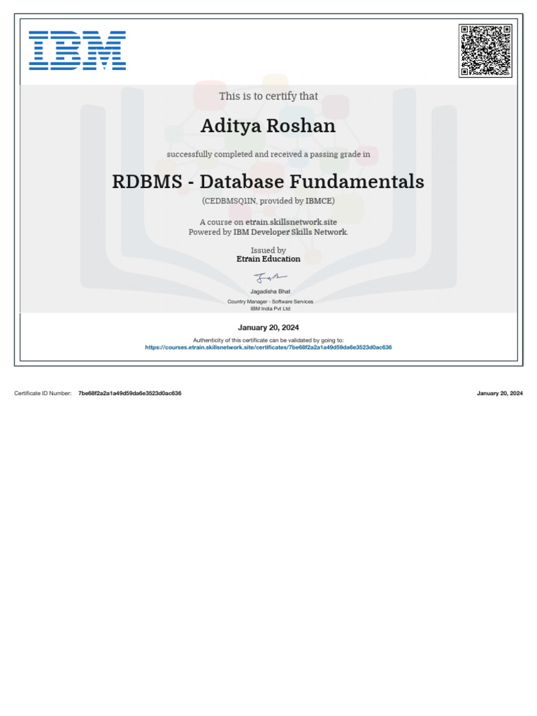 RDBMS Course Completion | PDF | Business | Computers