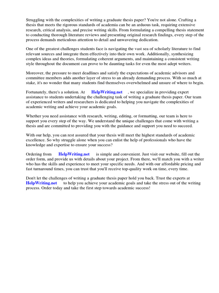 Graduate Thesis Paper Example | PDF