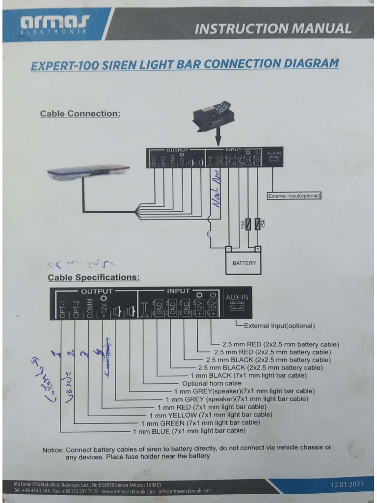 ARMAS Siren Light Bar Connection Diagram | PDF
