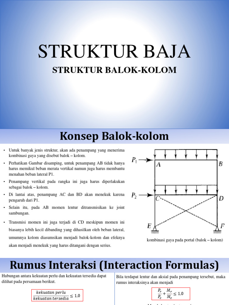 Struktur Baja - Elemen Balok-Kolom | PDF | Metode & Bahan Ajar