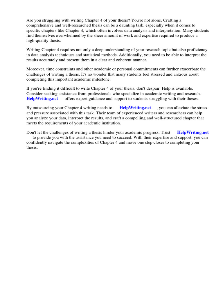 How To Write Chapter 4 Thesis Example | PDF | Thesis | Quantitative ...