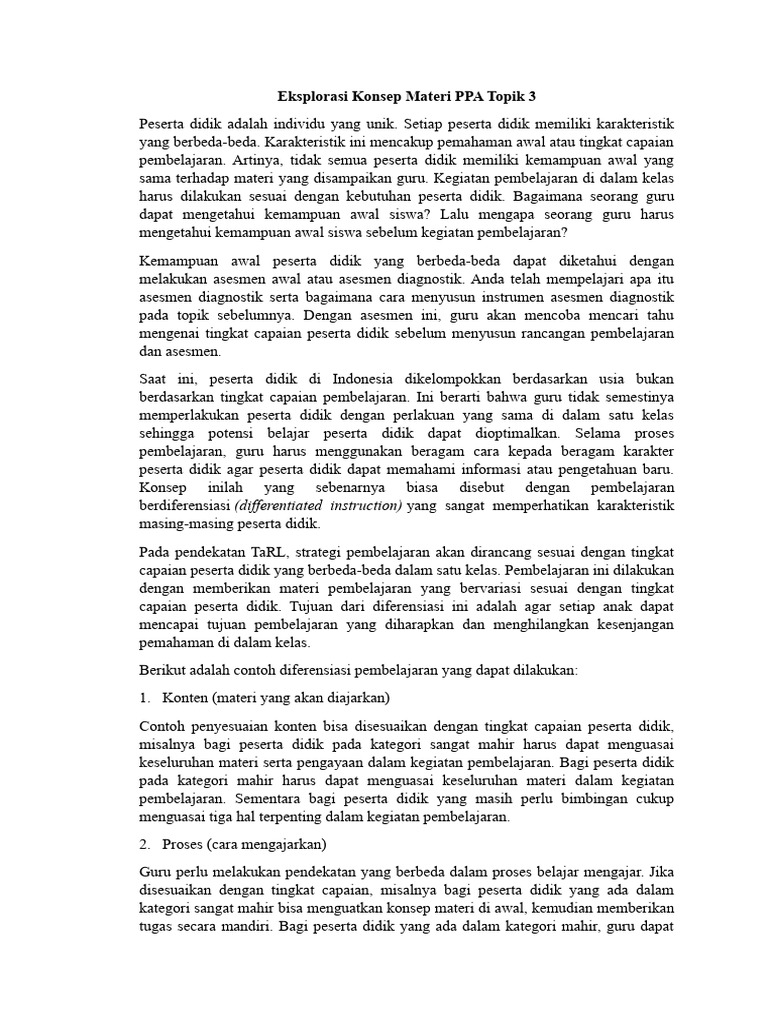 Eksplorasi Konsep Materi PPA Topik 3 | PDF
