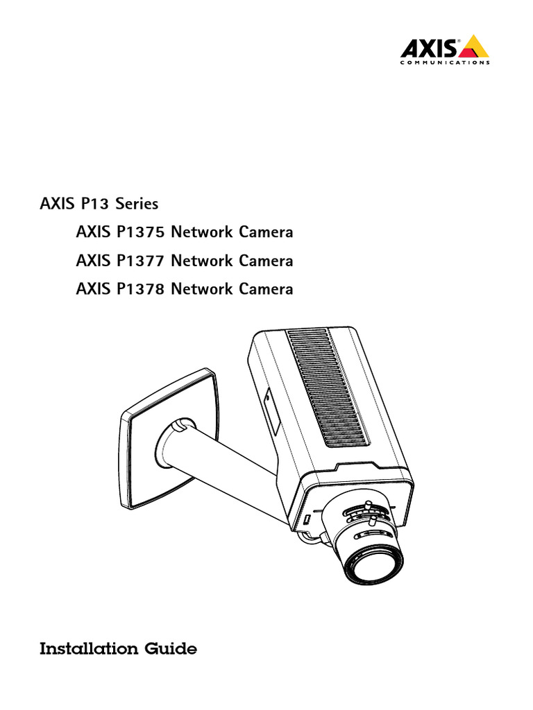 Axis P13 Series Installation Guide En Us 115747 Pdf Electromagnetic Interference