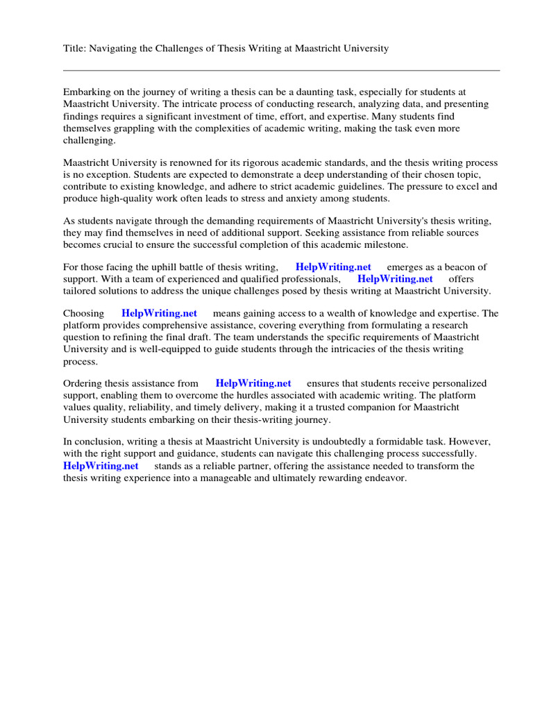 Maastricht University Thesis Database | PDF