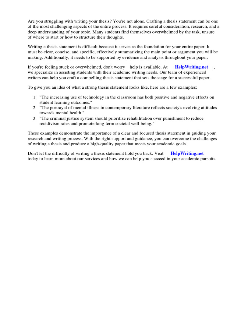 Crafting a Strong Thesis Statement | PDF | Essays | Thesis