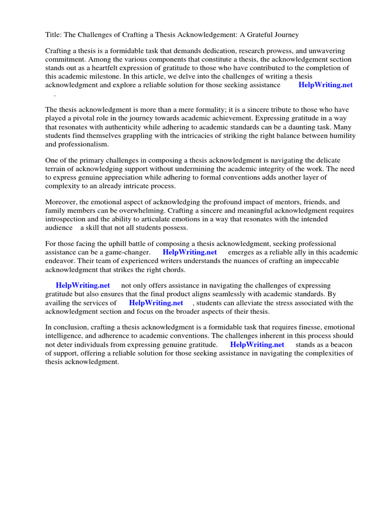 Thesis Acknowledgement Thank God | PDF | Business | Social Science