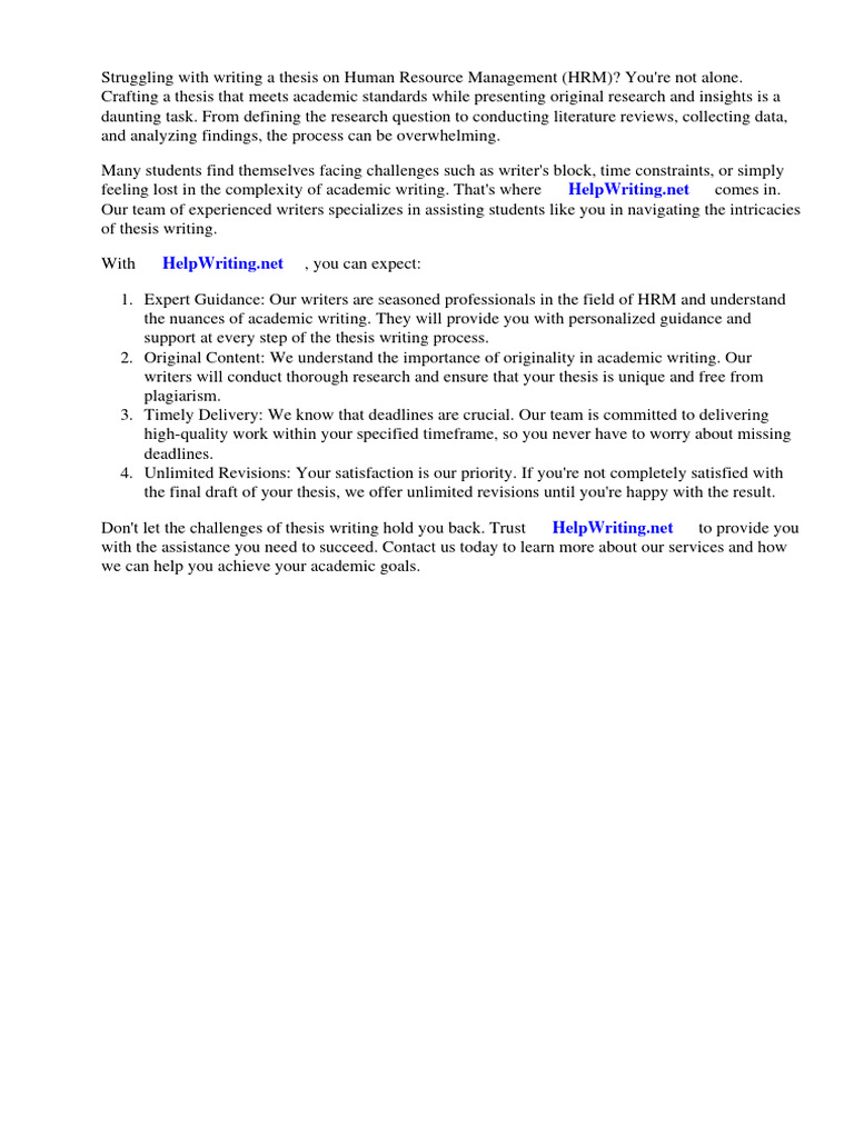 Thesis On HRM PDF | PDF | Human Resource Management | World Wide Web