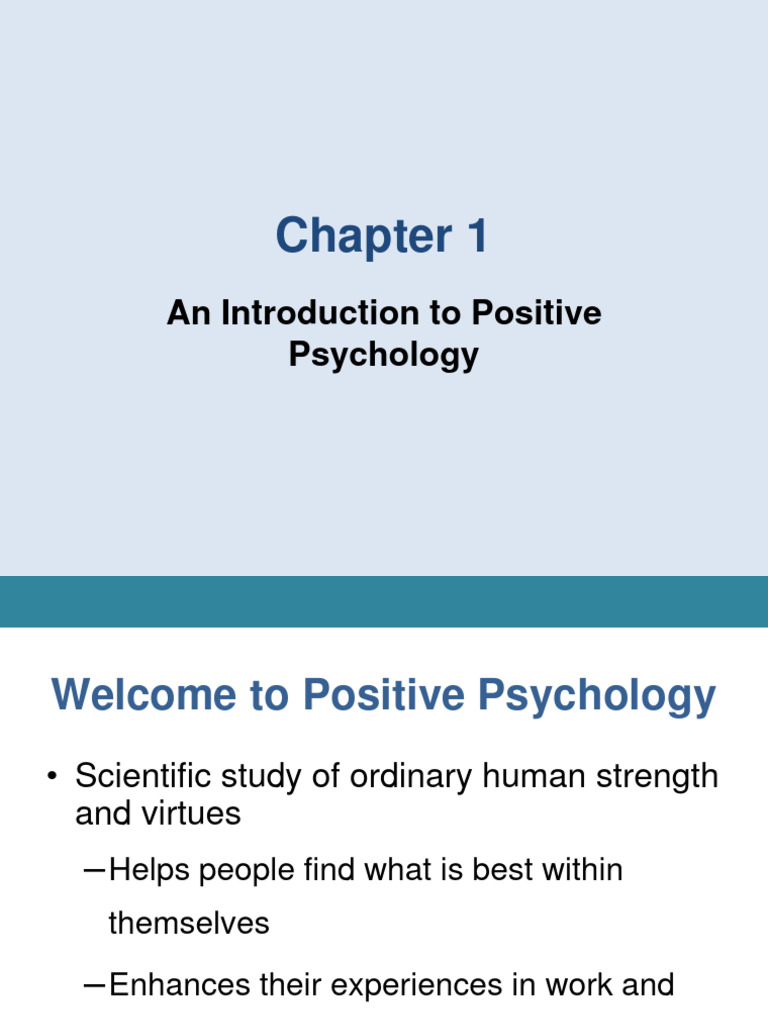 Compton Ch01 Final | PDF | Positive Psychology | Psychology