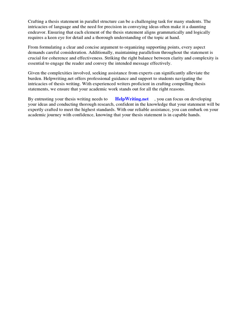 How To Write A Thesis Statement in Parallel Structure | PDF | Sentence ...