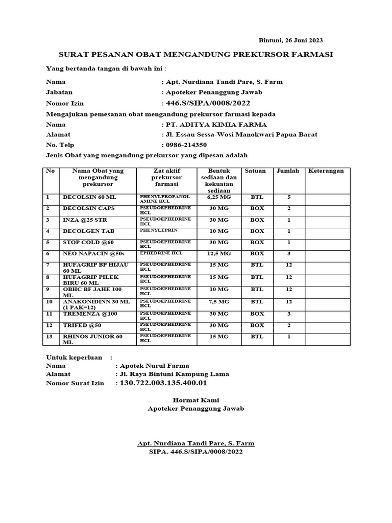 JUNI 26 SP PREKURSOR nURUL (ADITYA) | PDF