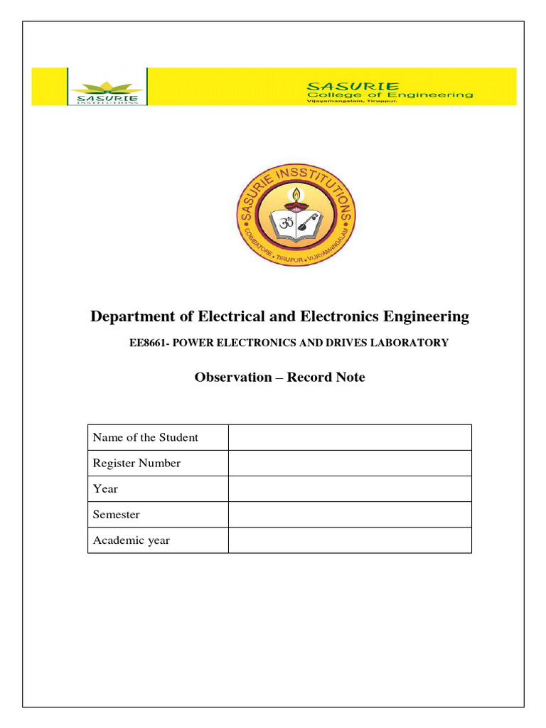 Power Electronics Lab Record Guidelines | PDF | Power Inverter | Rectifier