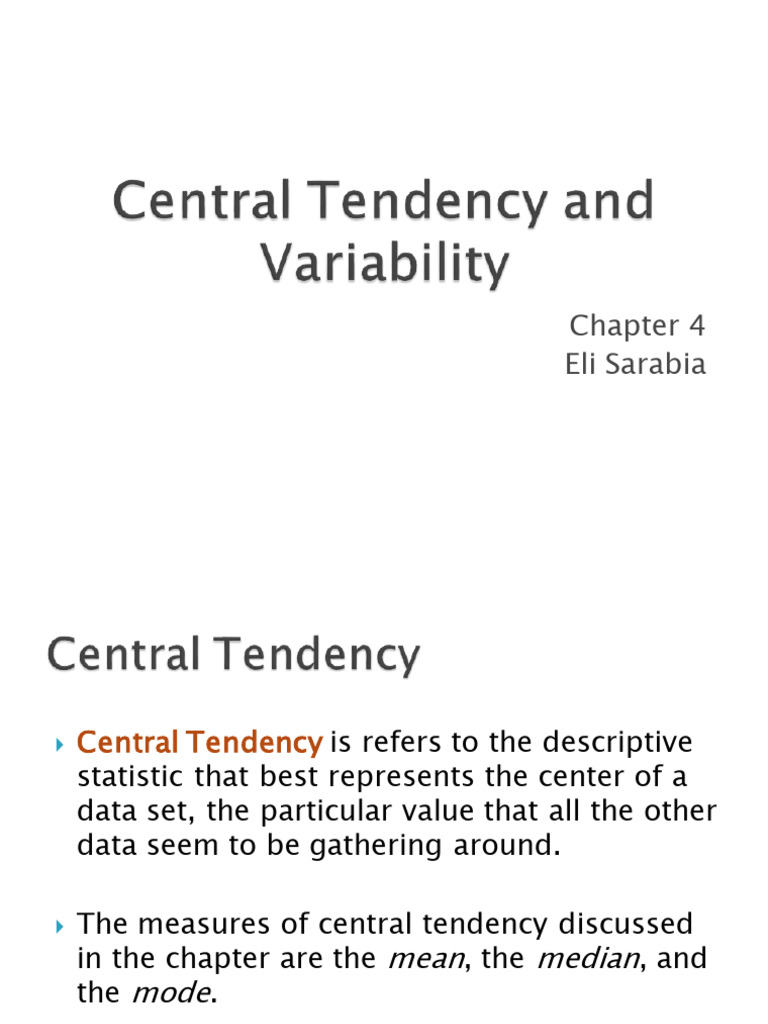 Chapter 4 Central Tendency and Variability | PDF