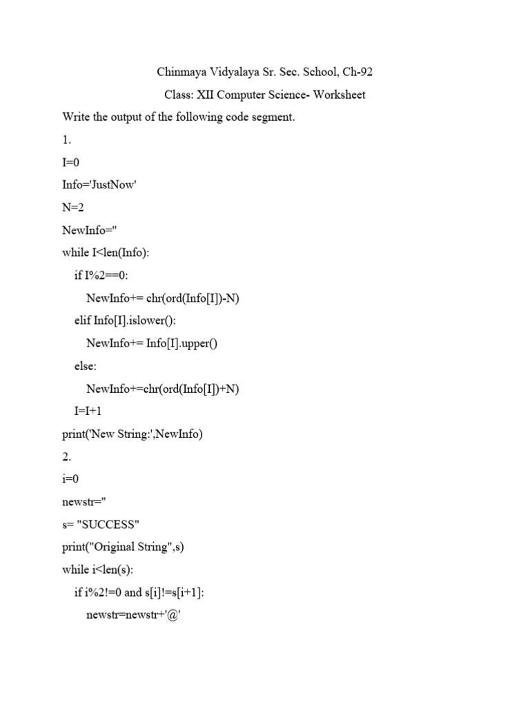 Python String Test Cs Pdf Computer Programming Computing 5128
