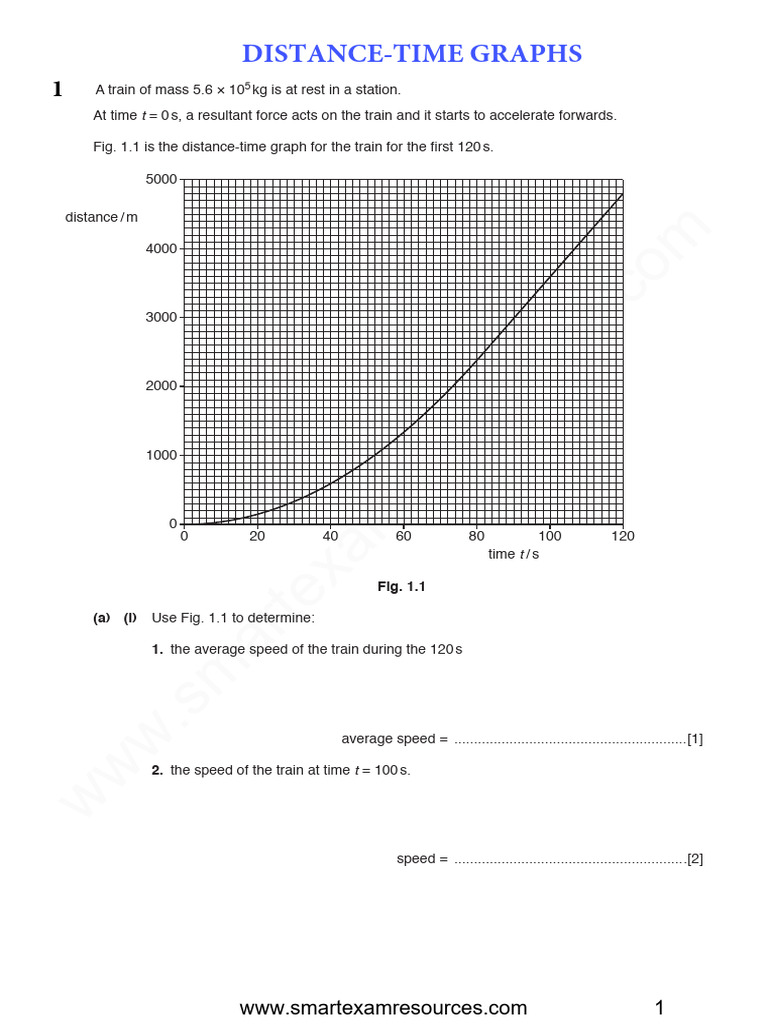 1 8 1 Distance Time Graph Set 2 Qp Ms Preview Questions Pdf Speed